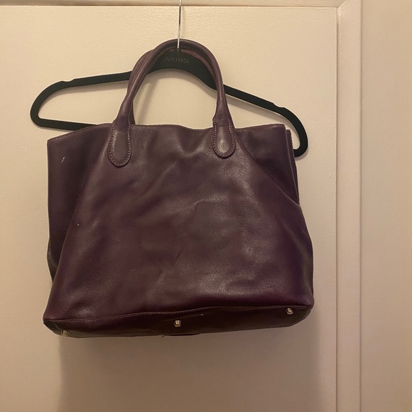 Roots | Bags | Roots Leather Purple Tote | Poshmark